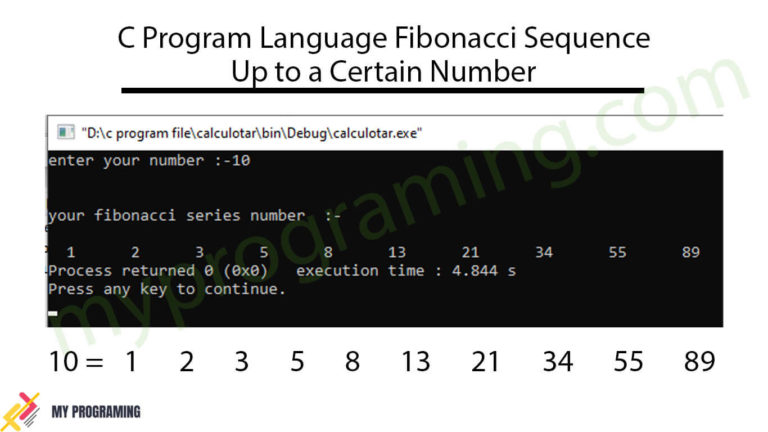 How to create Fibonacci Sequence Up to a Certain Number in C Program ...