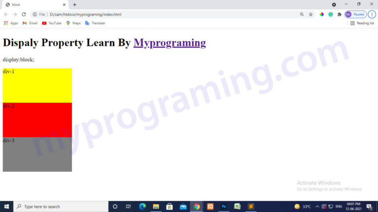 How To use CSS Display All Property Example one by one - myprograming
