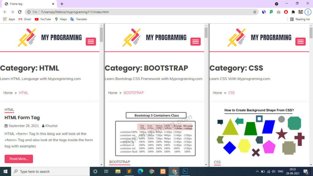 HTML Frame Tag Myprograming