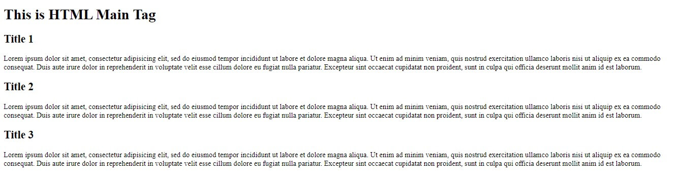 HTML Main Tag - myprograming