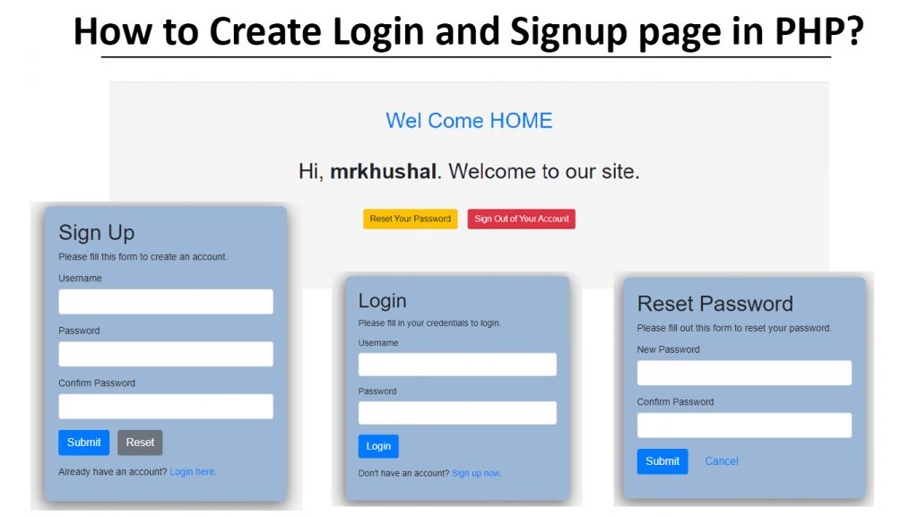 How to Create Login and Signup page in PHP - myprograming